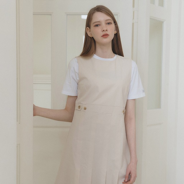 En tournant Two Button Dress ( Beige ) | ファッション通販サイト NUGU