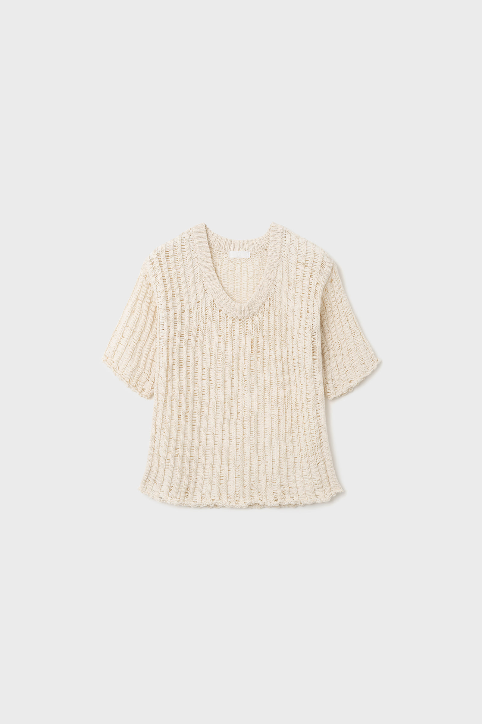 NET HALF SLEEVE KNIT (IVORY) | ファッション通販サイト NUGU