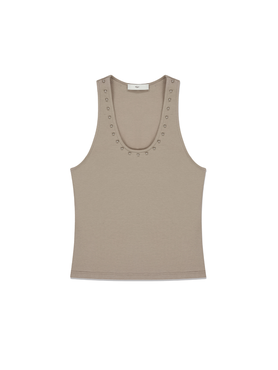 Stud U Neck Tank Top Beige | ファッション通販サイト NUGU
