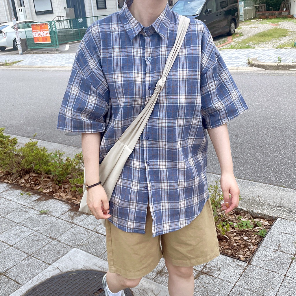 crayon check half sleeve shirts | ファッション通販サイト NUGU