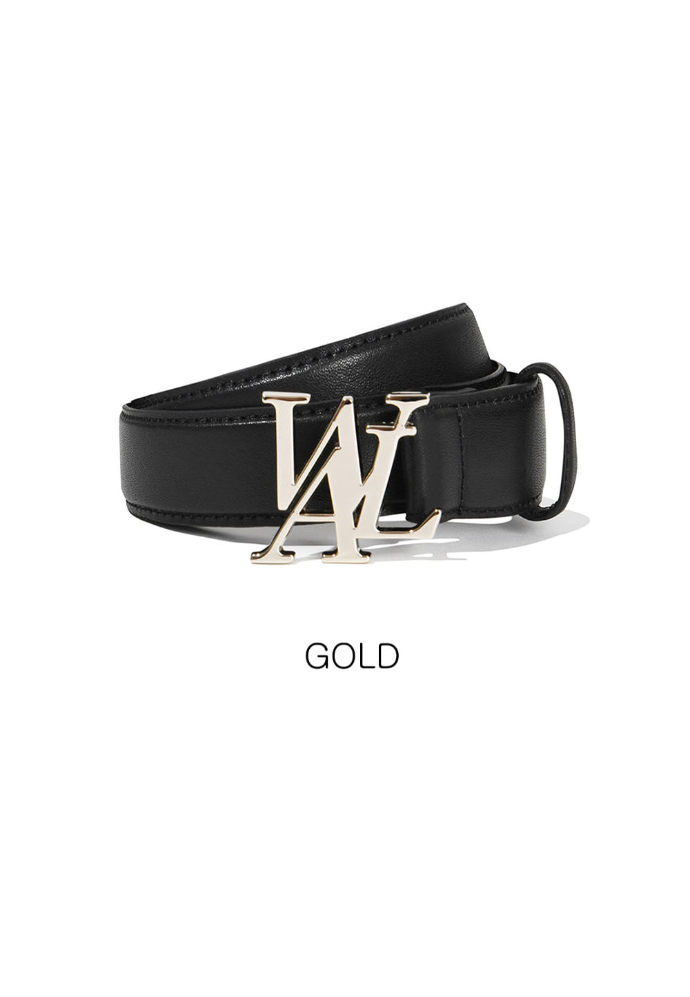 Signature Logo Leather Belt - GOLD | ファッション通販サイト NUGU