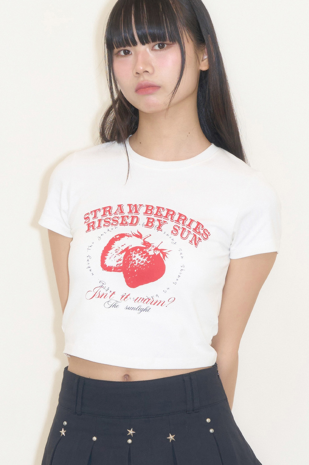 STRAWBERRY FITTED T-SHIRT WHITE | ファッション通販サイト NUGU