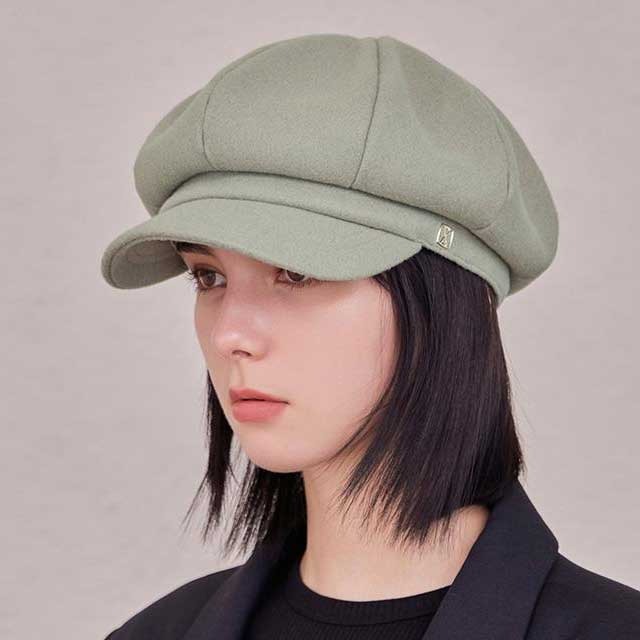 VA Square Stud Wool Newsboy Cap Green | ファッション通販サイト NUGU