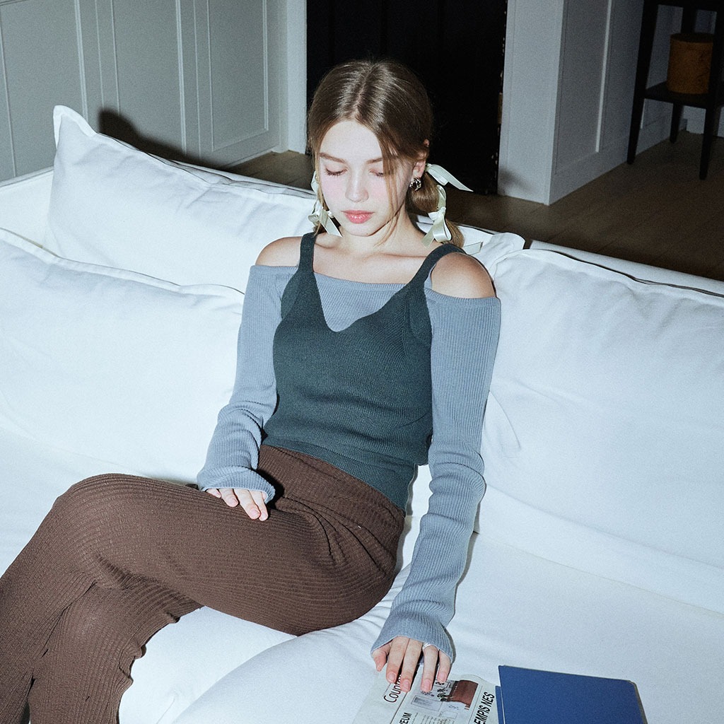 Romantic Carnival Sweater + Bustier Setup ( Mint Green ) | NUGU