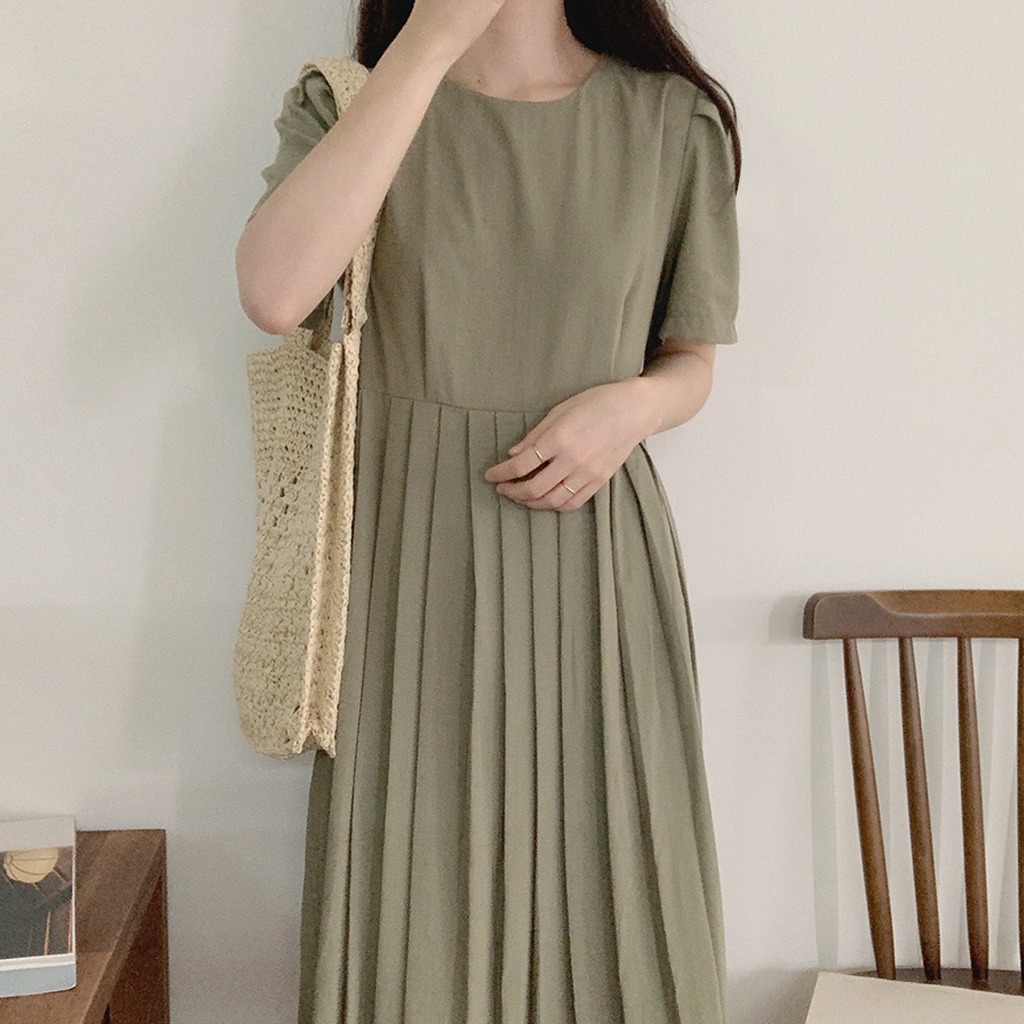tree pleats summer long one-piece | ファッション通販サイト NUGU