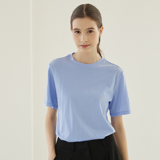 Basic Silk Natural T-Shrts [CLOUD BLUE] | NUGU