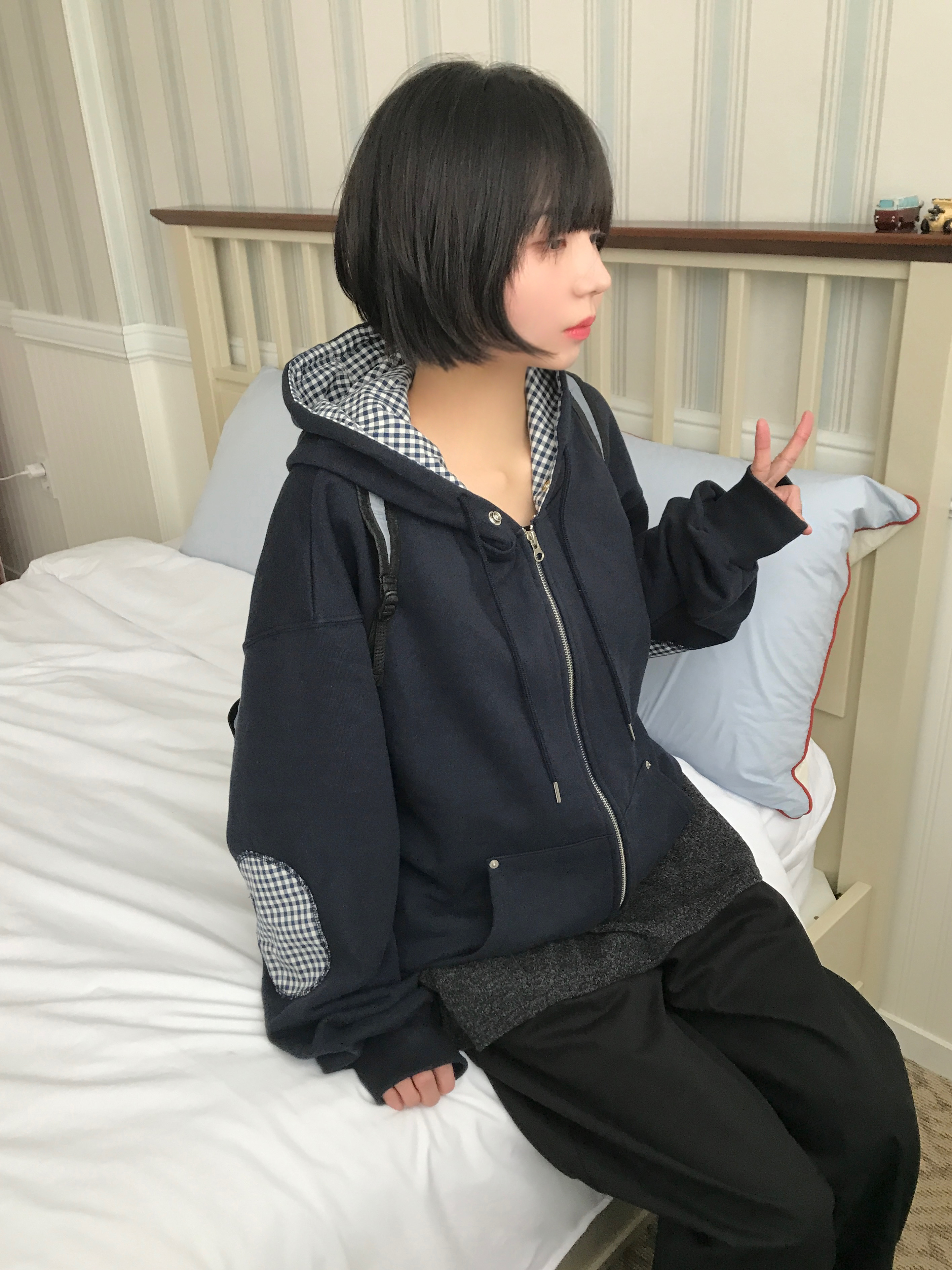 パッチチェックパーカー | ファッション通販サイト NUGU