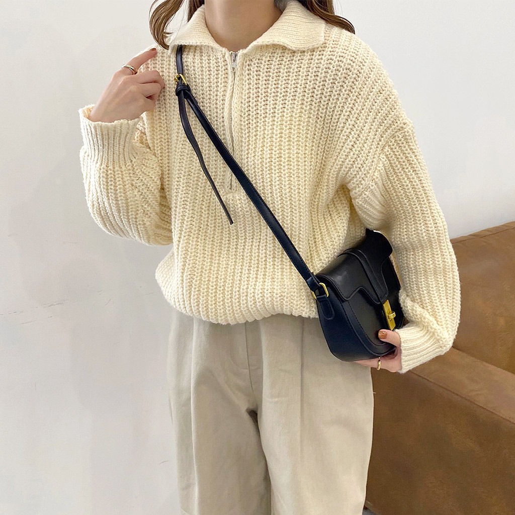 mate zip up collar knit|ファッション通販サイトNUGU