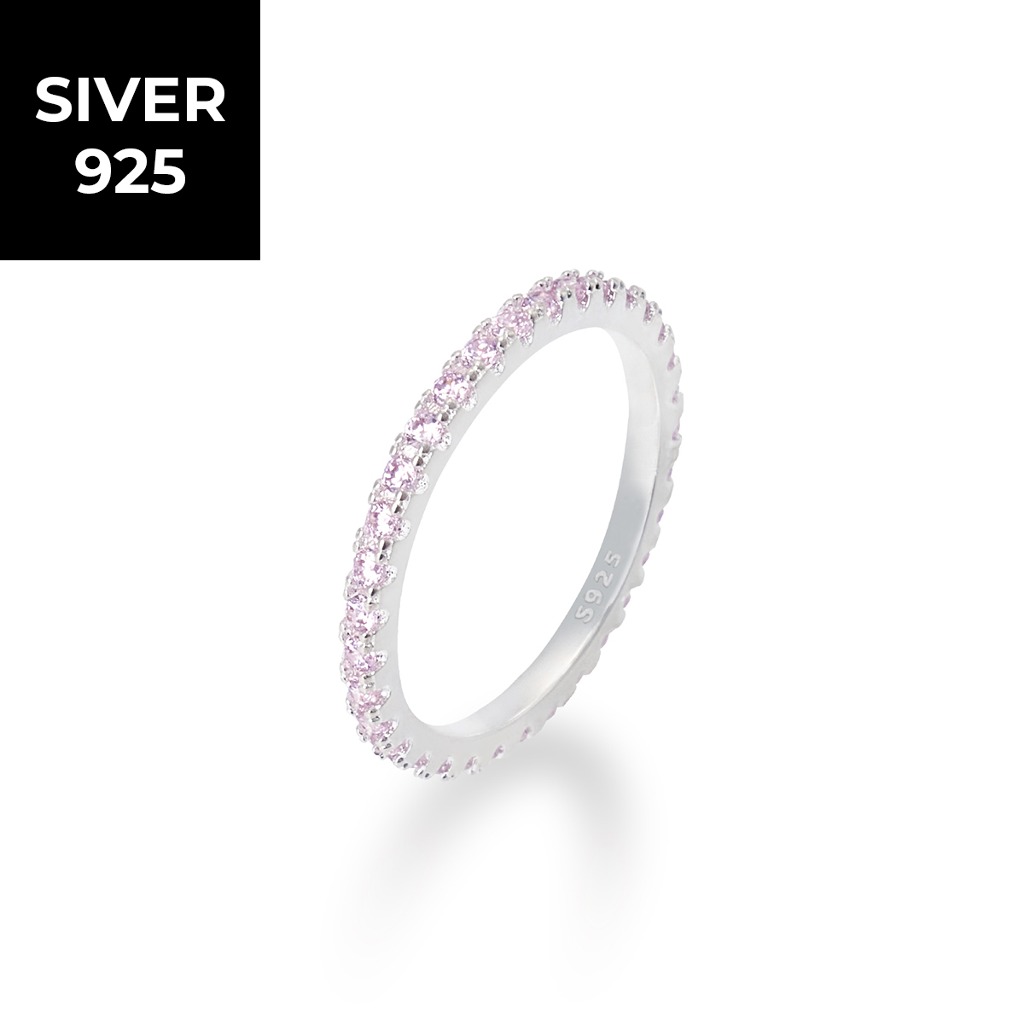 [S925] 2MM ピンクテニスリング(シルバー)-P000ELAN | NUGU