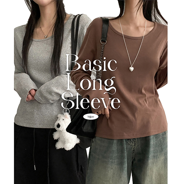 ラウンドネックベーシック長袖Tシャツ(7color) | ファッション通販サイト NUGU