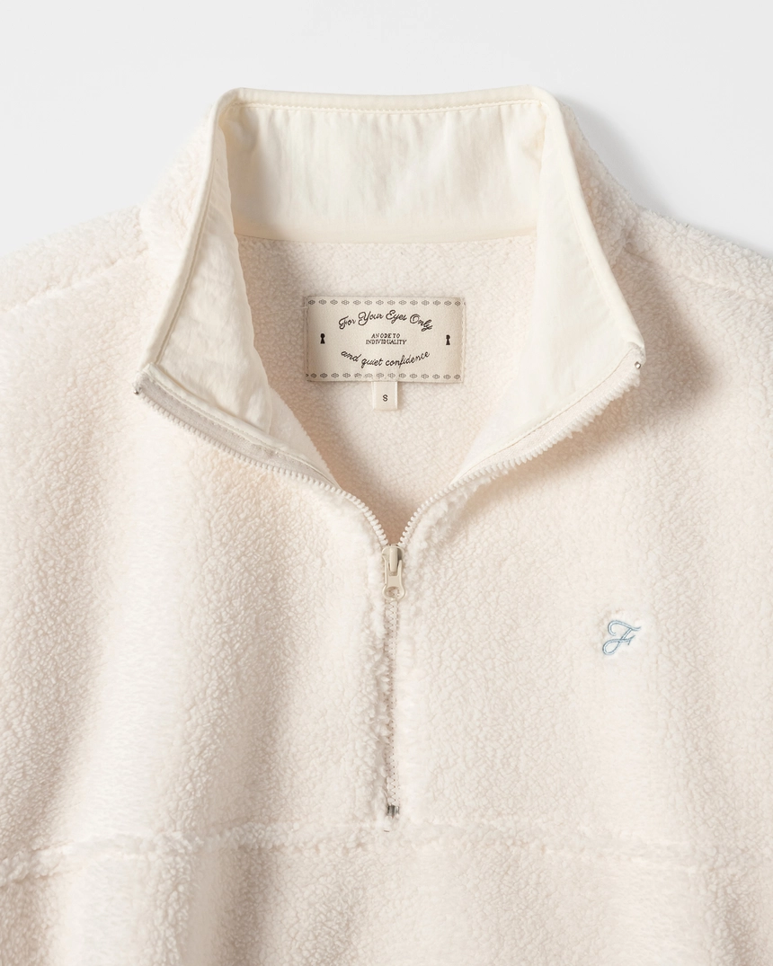 Loi Fleece Half Zipup Pullover (Ivory) | ファッション通販サイト NUGU