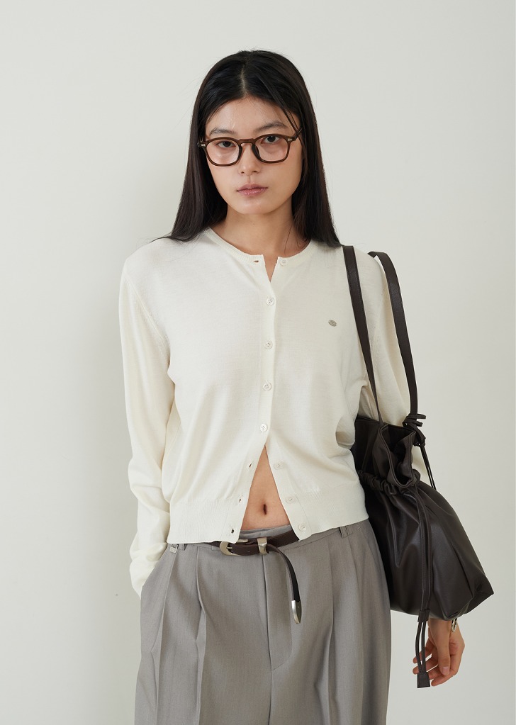 Crew-neck Cardigan Ivory | ファッション通販サイト NUGU