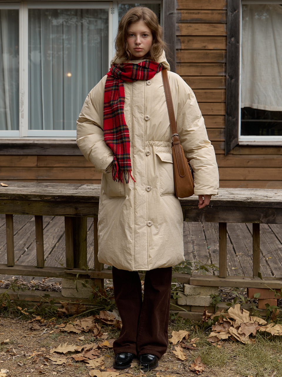 A HOODED LONG PADDING_BEIGE | ファッション通販サイト NUGU