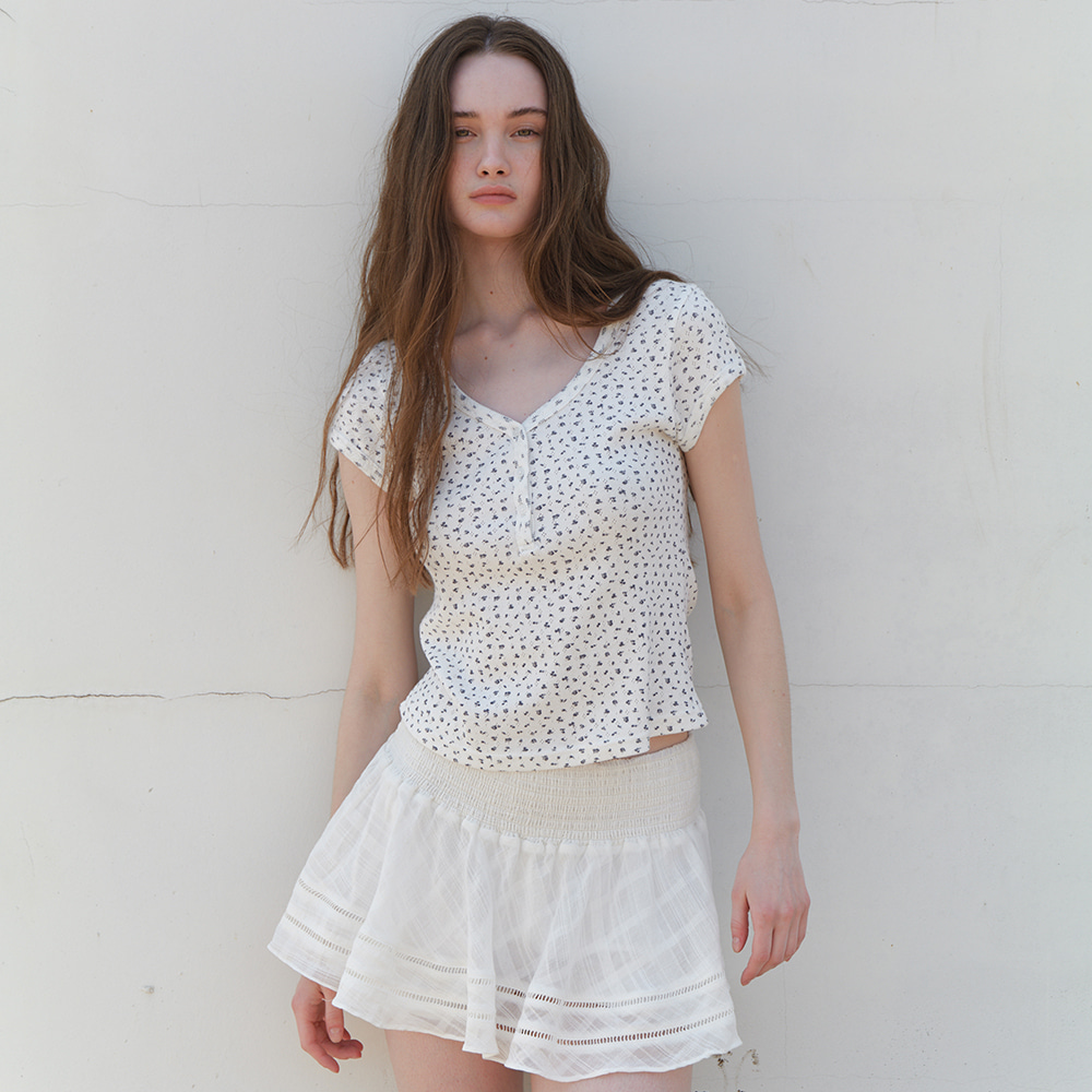 A SMOCKING CANCAN SKIRT_WHITE | ファッション通販サイト NUGU