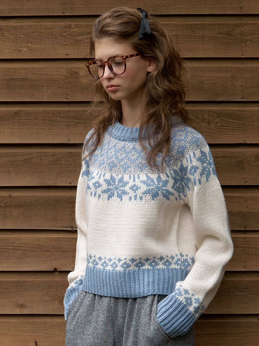 A SNOW NORDIC KNIT_IVORY | ファッション通販サイト NUGU