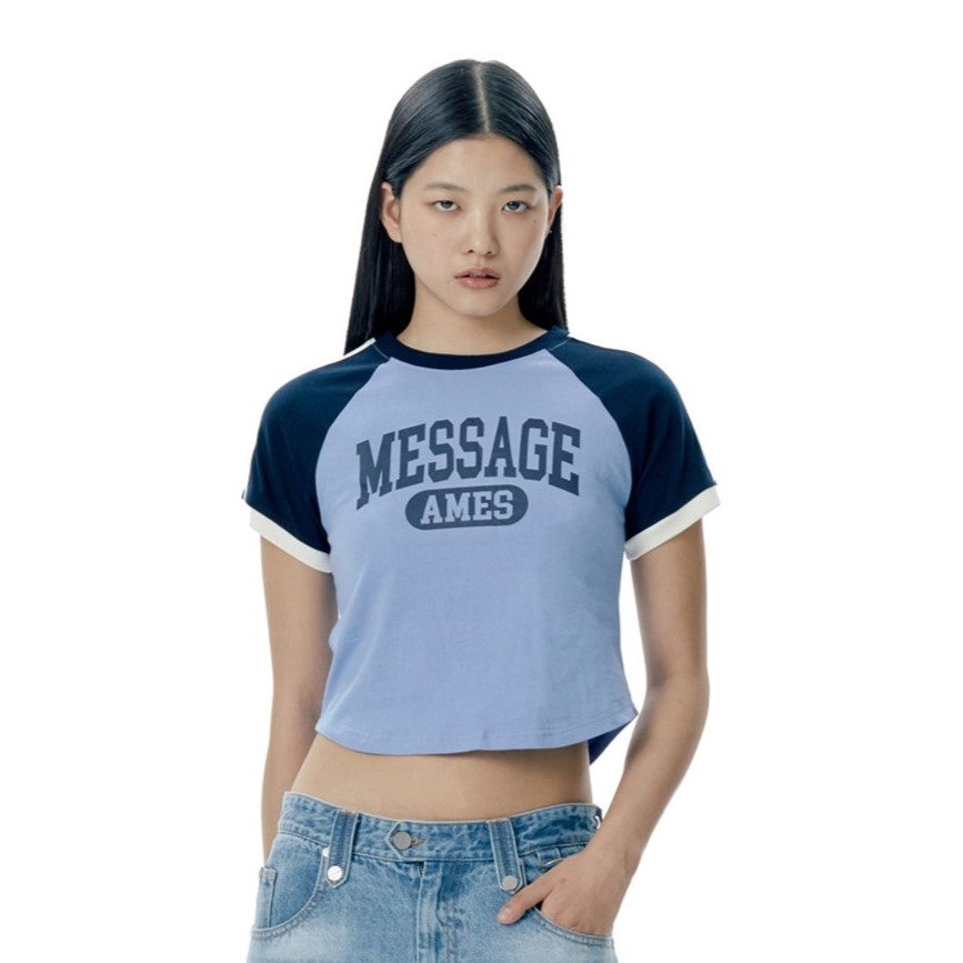 LINE TAPE RAGLAN RINGER TEE BLUE | ファッション通販サイト NUGU