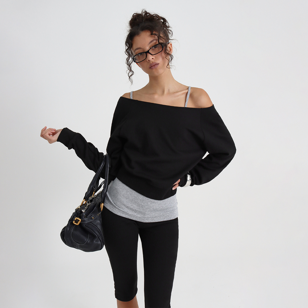 [B-BASIC]オフショルライトスウェットシャツ | ファッション通販サイト NUGU