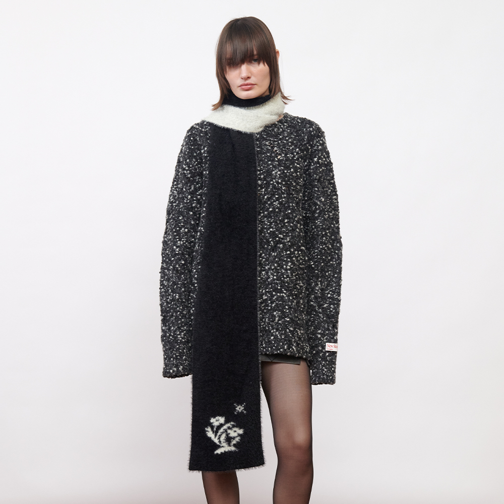 Fluffy Muffler UNISEX Black Ivory | ファッション通販サイト NUGU