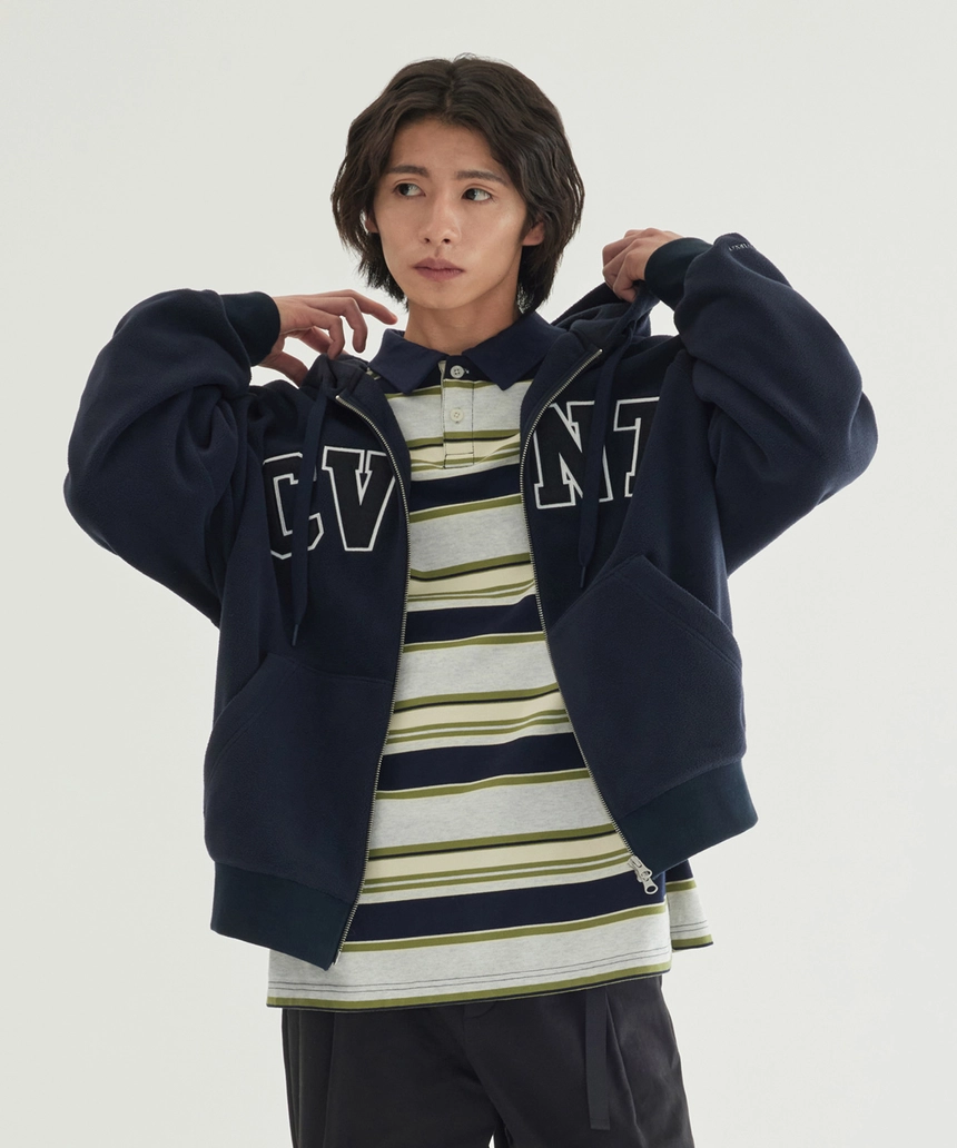 WARM ON CVNT FLEECE ZIP-UP HOODIE - Dark Navy | ファッション通販サイト NUGU