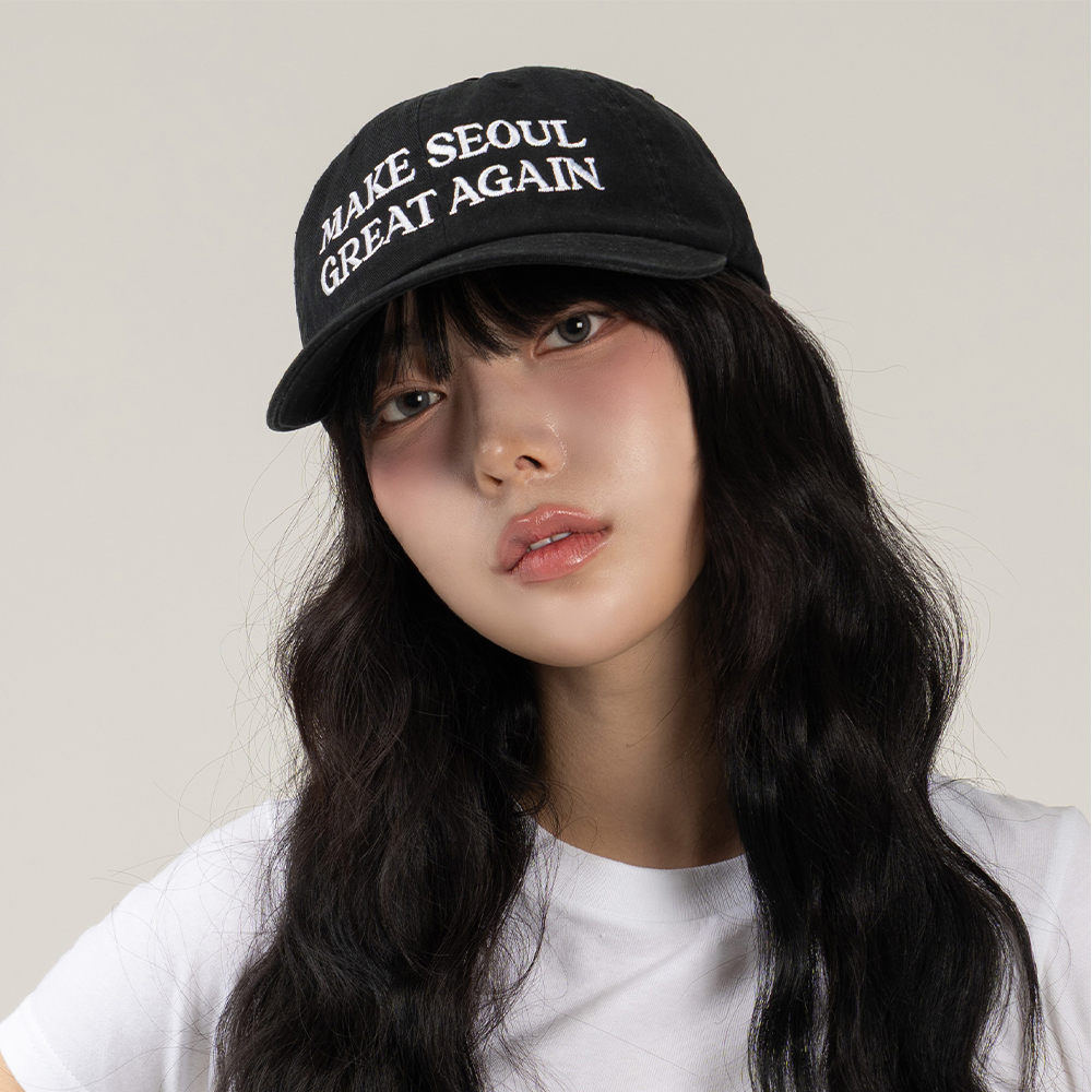MAKE SEOUL GREAT WASHED COTTON BALL CAP (BLACK) | ファッション通販サイト NUGU