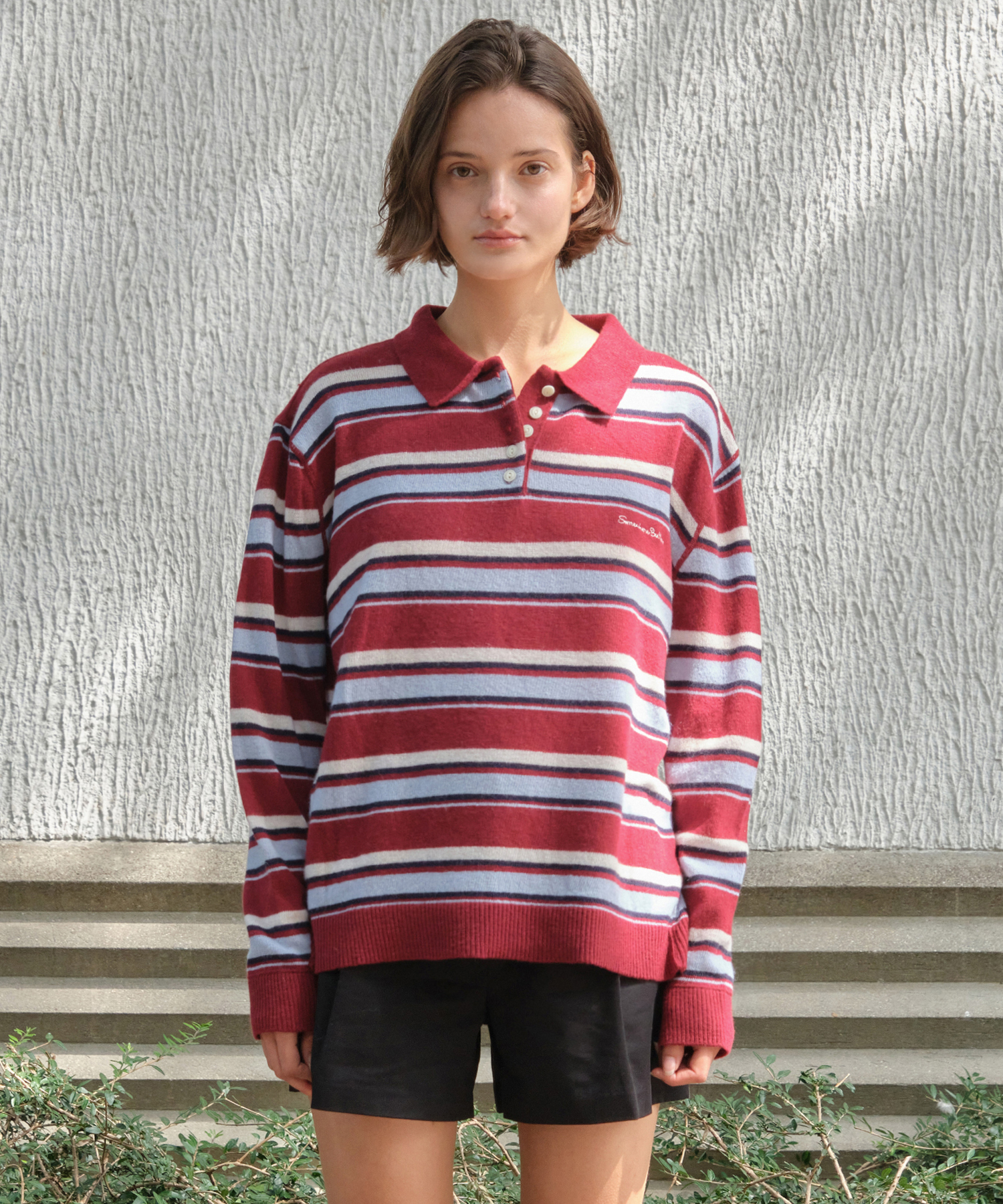 Cope Stripe Knit-burgundy | ファッション通販サイト NUGU