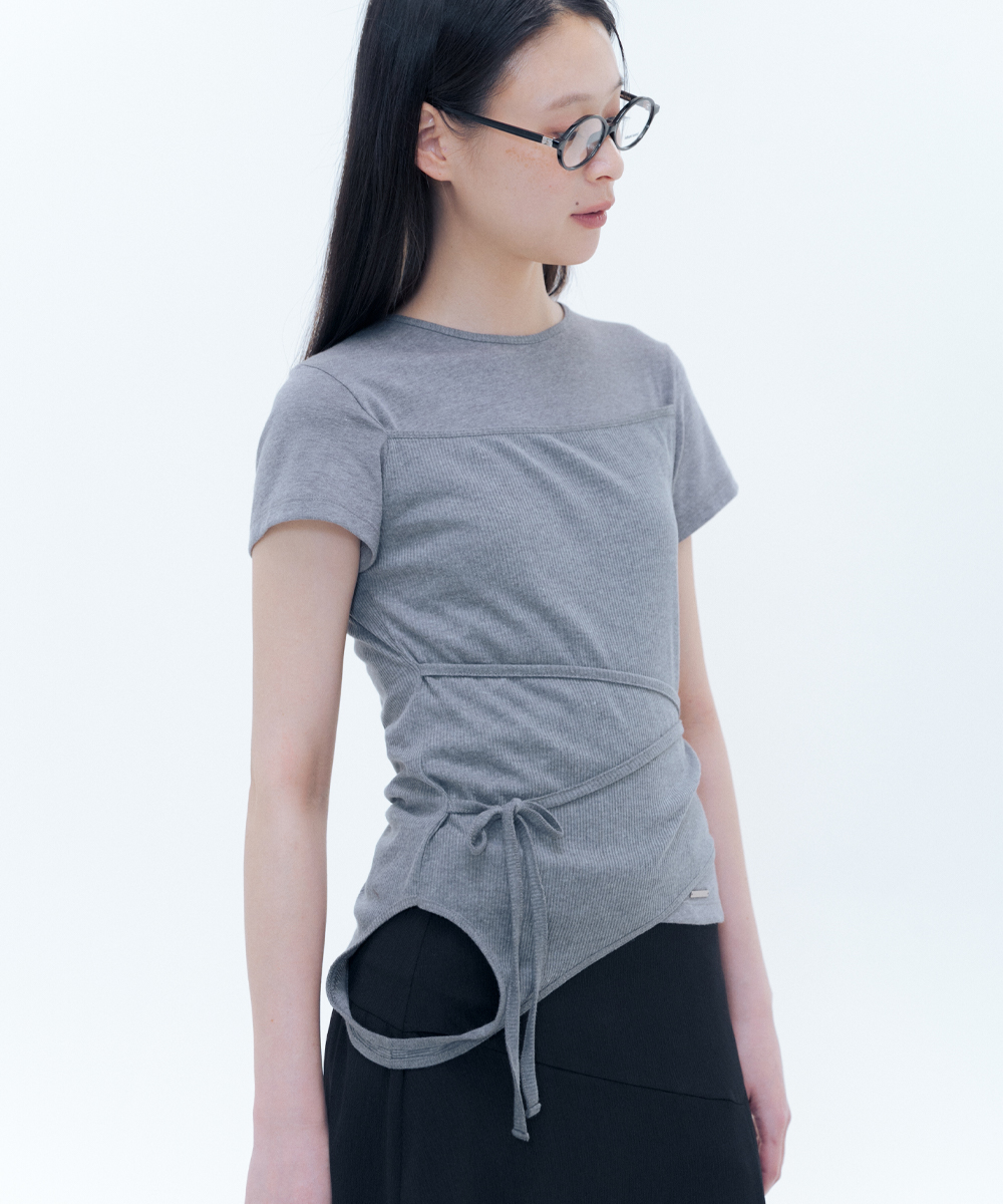 String layered knit top GREY | ファッション通販サイト NUGU