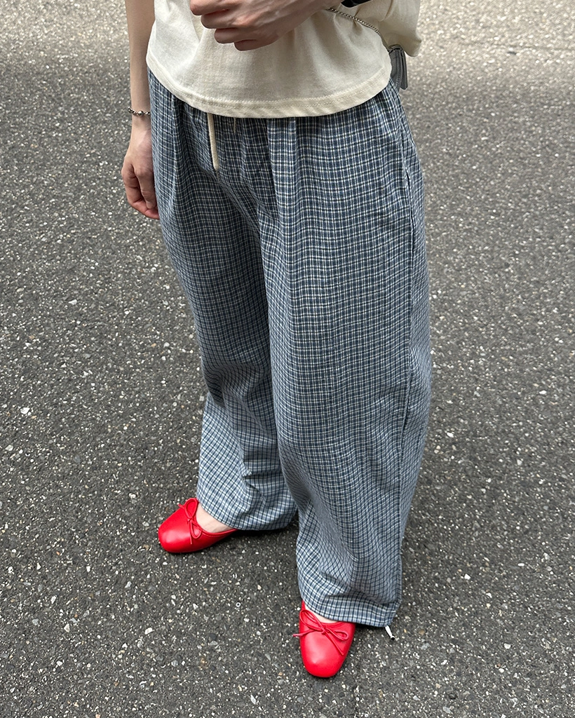 [BEST 50] チェックウエストゴムワイドパンツ | ファッション通販サイト NUGU