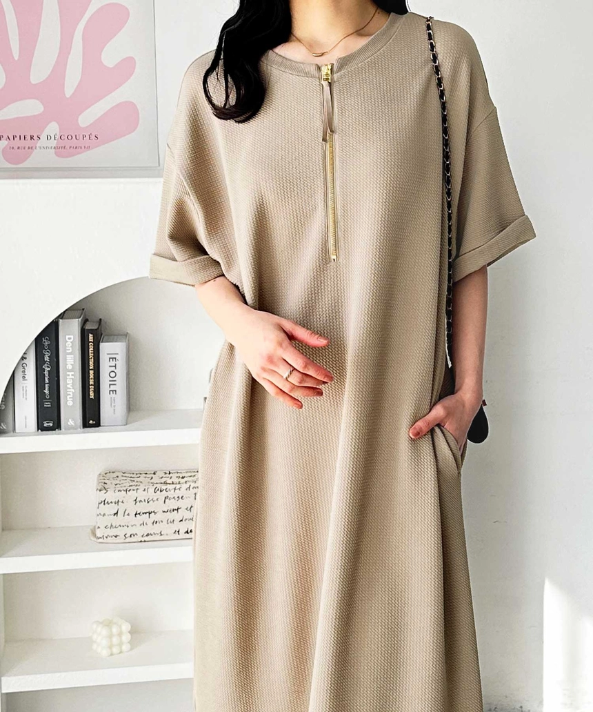 前後2WAYハーフジップTシャツワンピース | ファッション通販サイト NUGU