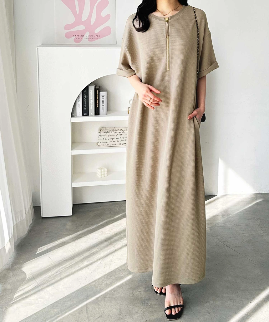 前後2WAYハーフジップTシャツワンピース | ファッション通販サイト NUGU