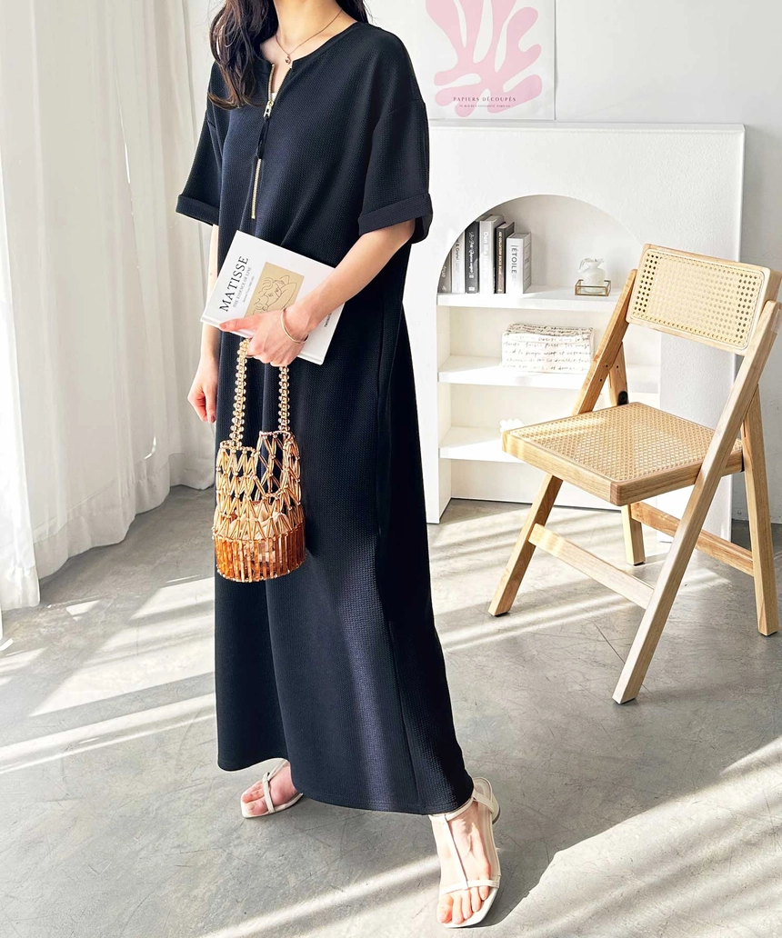 前後2WAYハーフジップTシャツワンピース | ファッション通販サイト NUGU