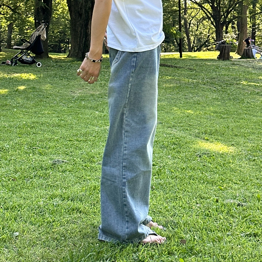 [BEST 50](ユニセックス) ウォッシュライトデニムパンツ | ファッション通販サイト NUGU