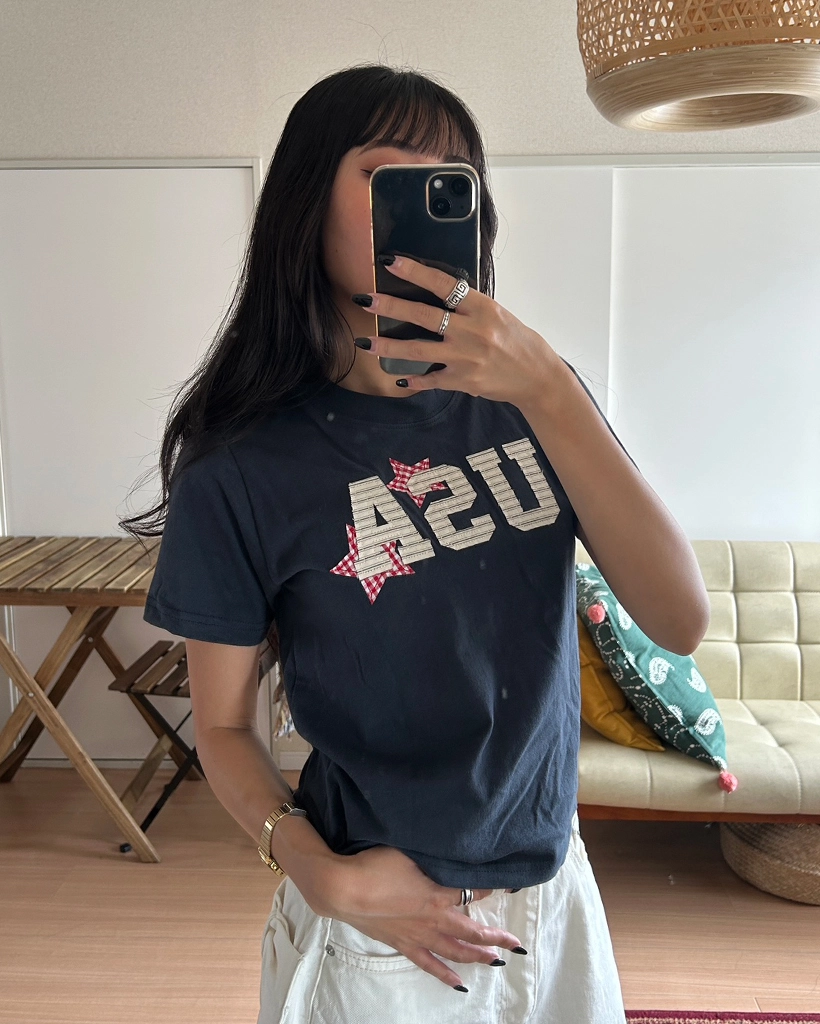 [BEST 50] USAスターパッチクルーネックスリムTシャツ | ファッション通販サイト NUGU