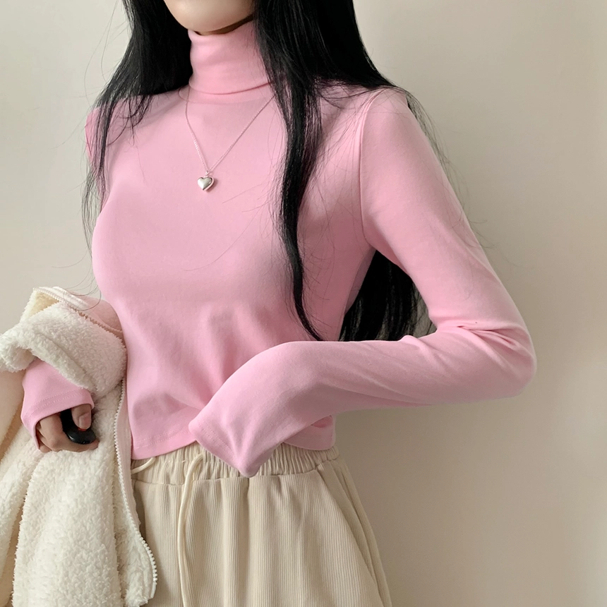 無地ハイネック長袖Tシャツ(7color) | ファッション通販サイト NUGU