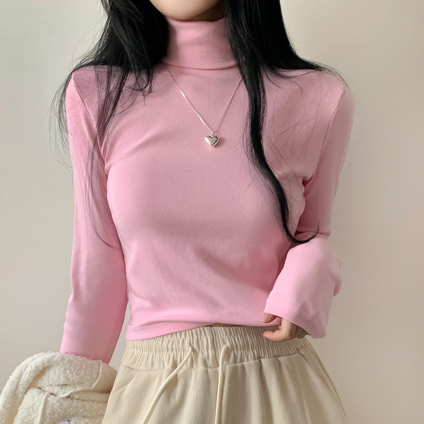 無地ハイネック長袖Tシャツ(7color) | ファッション通販サイト NUGU