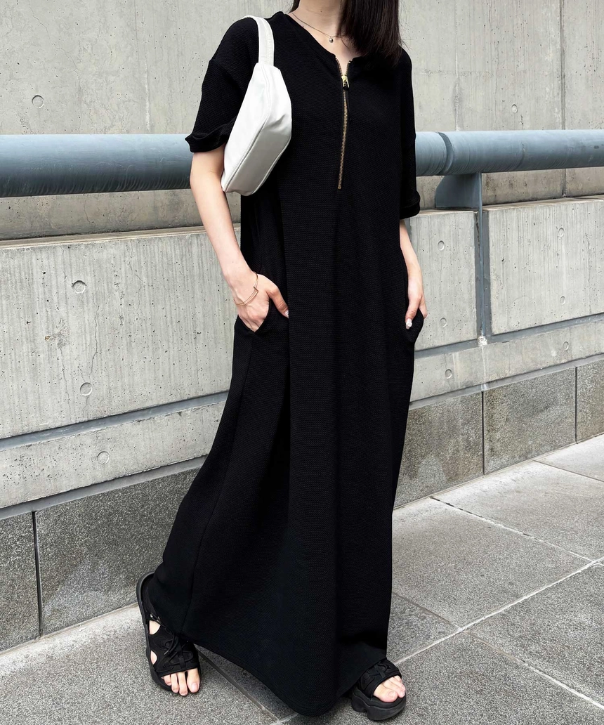 前後2WAYハーフジップTシャツワンピース | ファッション通販サイト NUGU