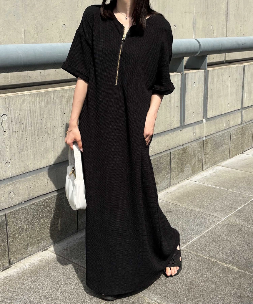 前後2WAYハーフジップTシャツワンピース | ファッション通販サイト NUGU