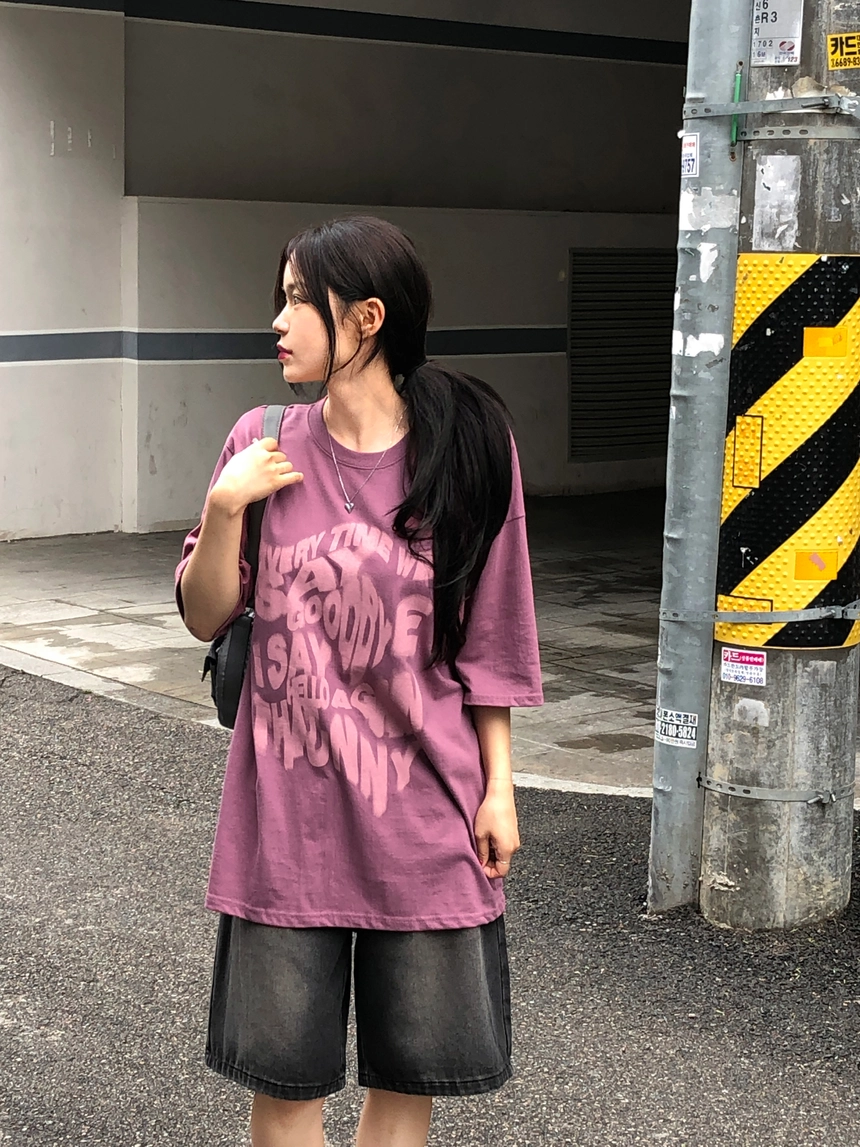 [UNISEX]プリントオーバーサイズ半袖Tシャツ(3color) | ファッション通販サイト NUGU