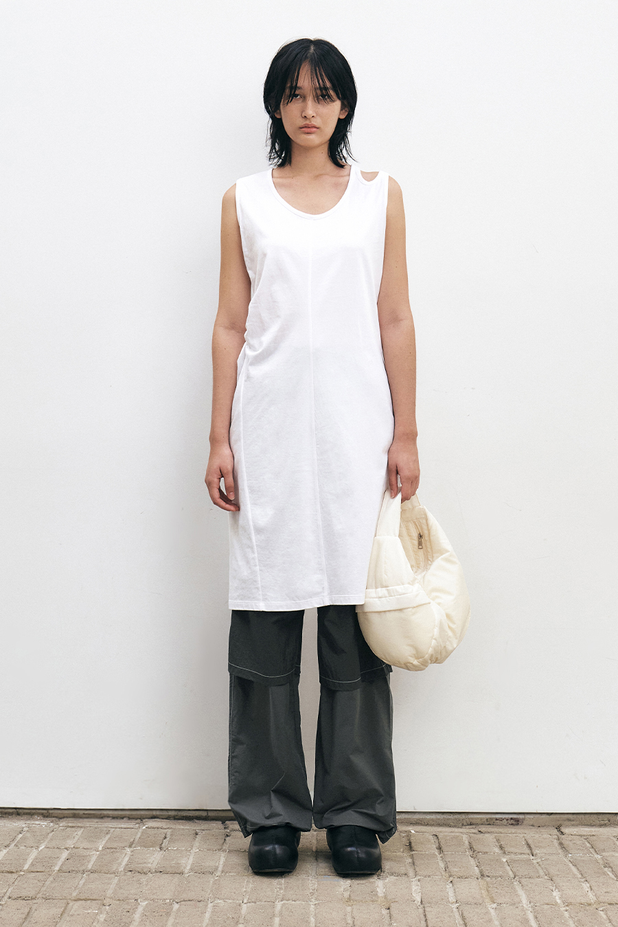 アンバランス コットン ワンピース WHITE | ファッション通販サイト NUGU