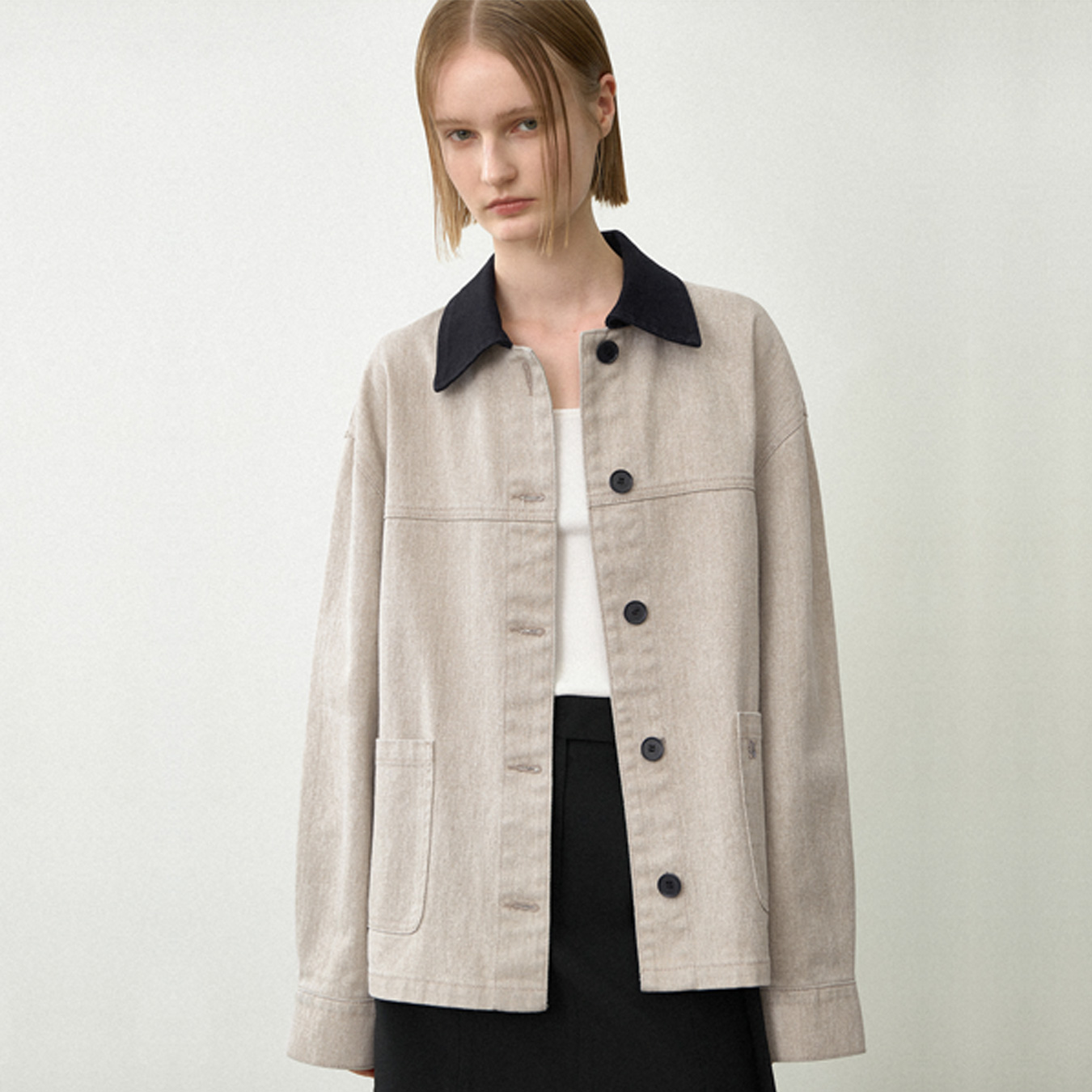 (JK-3014)ESSENTIAL PIGMENT COLLAR DENIM JACKET | ファッション通販サイト NUGU