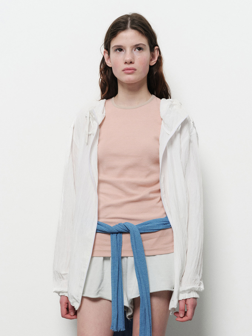 CREASE HOODIE ZIP UP (white) | ファッション通販サイト NUGU