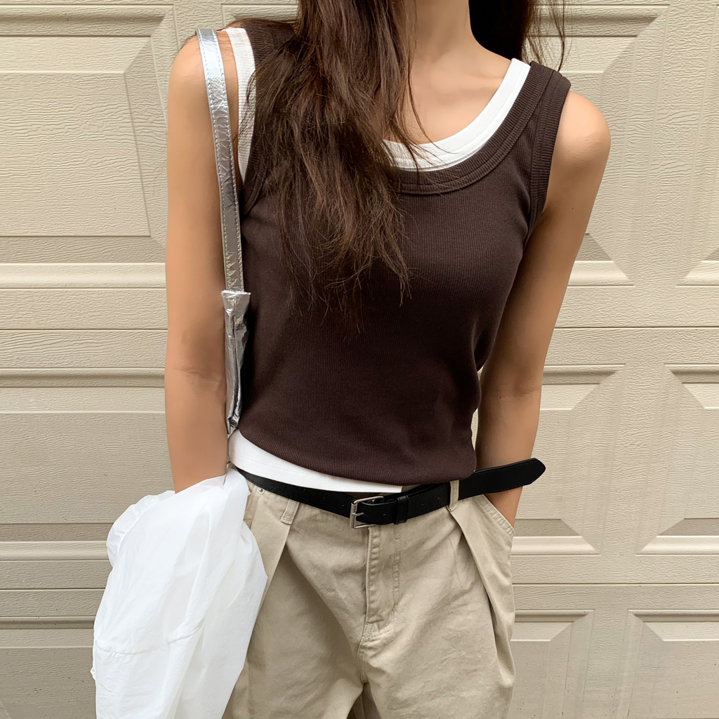 リブノースリーブ-4color | ファッション通販サイト NUGU