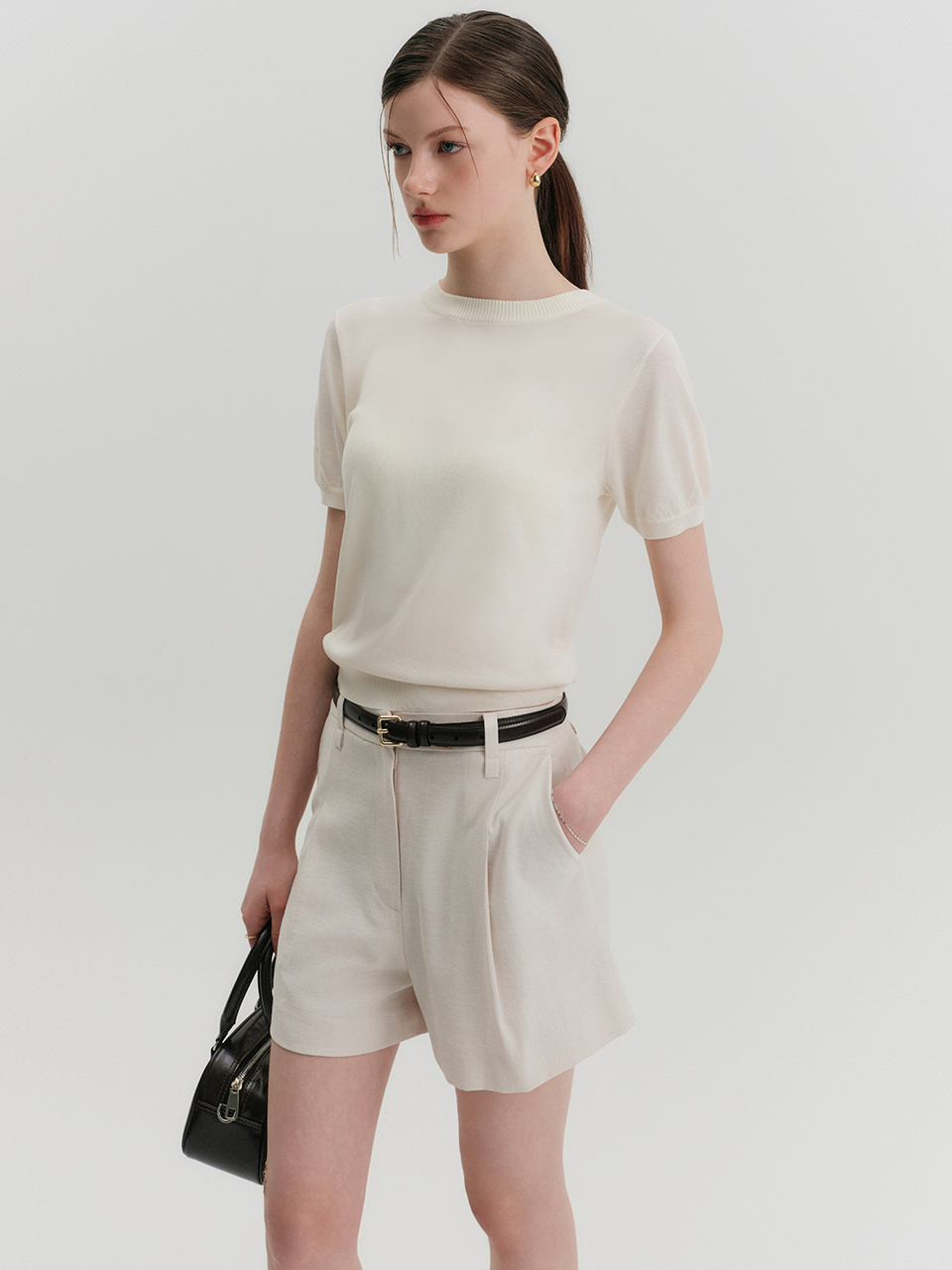 KEYL ROUND SLIM KNIT TOP_IVORY | ファッション通販サイト NUGU