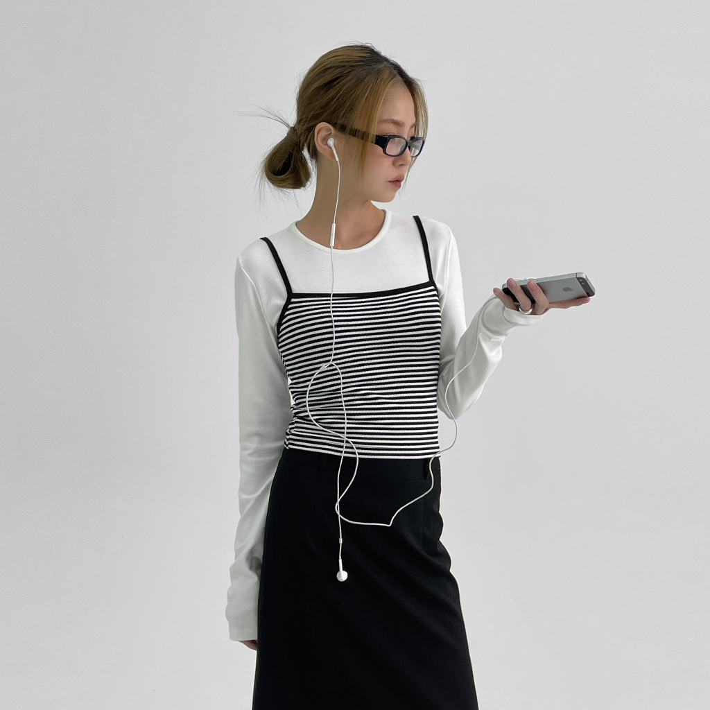 [MADE] キニー SET - レイヤードクロップ長袖Tシャツ | ファッション通販サイト NUGU