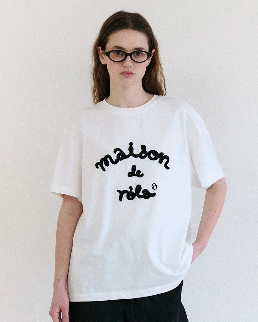 MAISON DE ROLA EMBROIDERY T-SHIRT WHITE | ファッション通販サイト NUGU