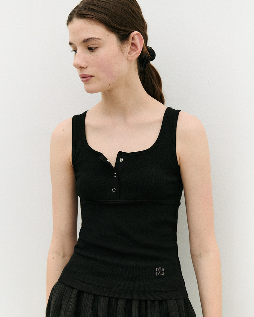 NUBASIC BUTTON SLEEVELESS BLACK | ファッション通販サイト NUGU