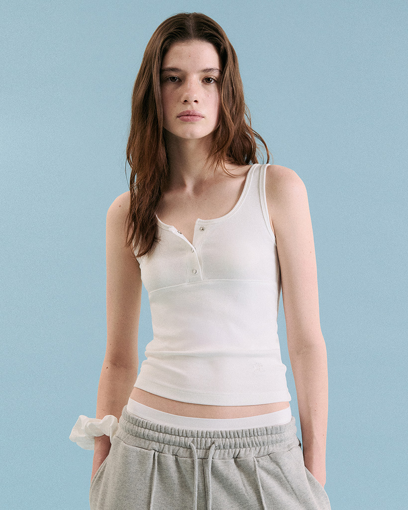 NUBASIC BUTTON SLEEVELESS WHITE | ファッション通販サイト NUGU