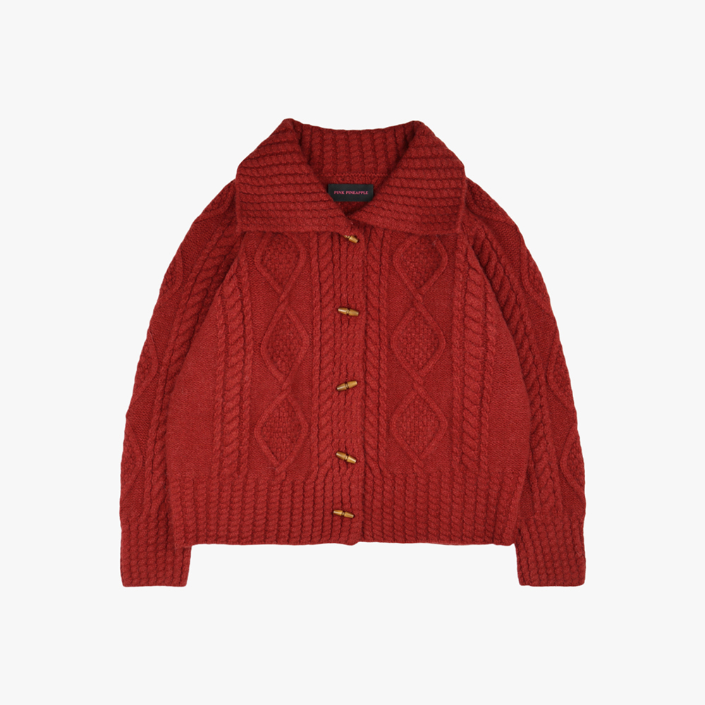 TOGGLE COLLAR CARDIGAN_RED | ファッション通販サイト NUGU