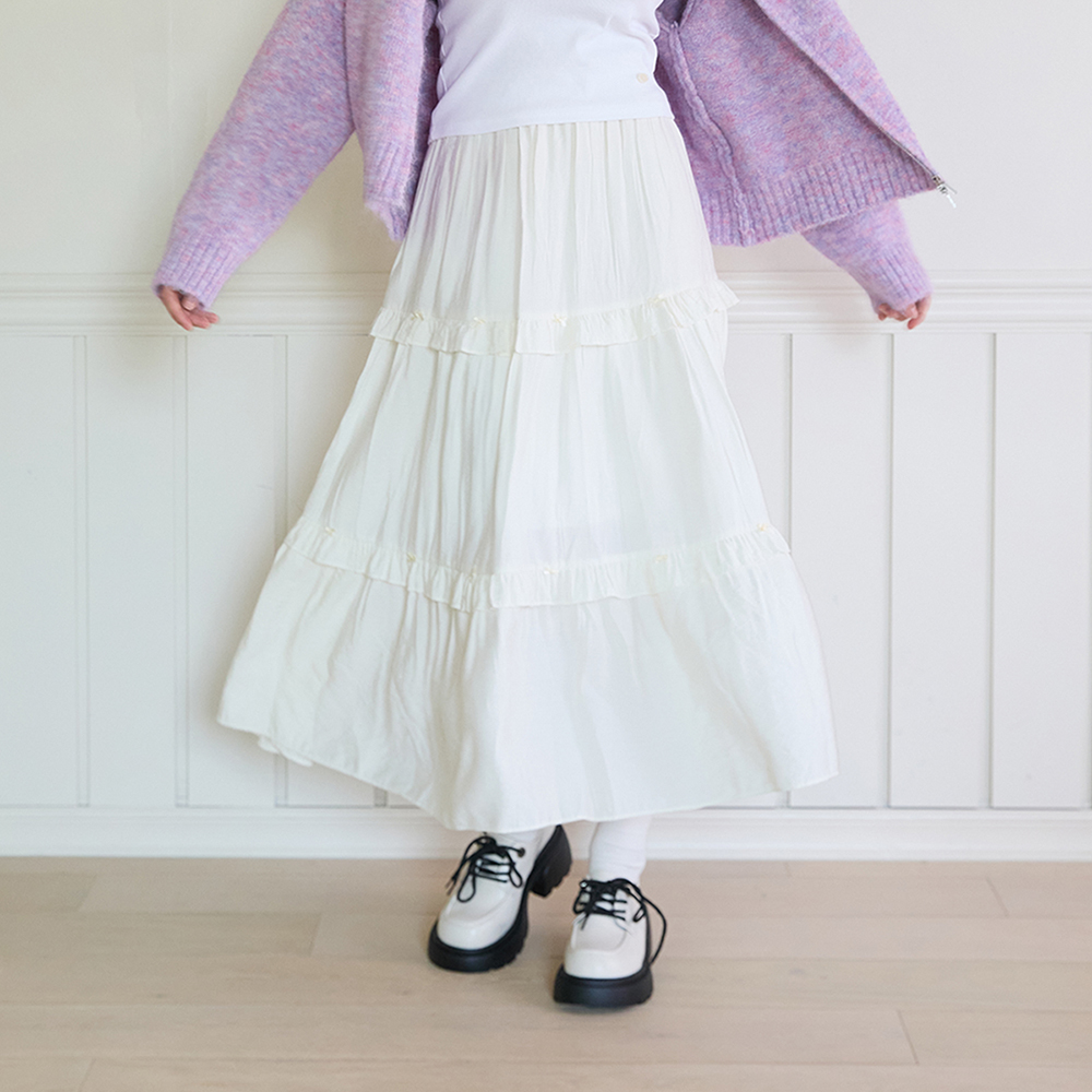 EMMA TIERED SKIRT_IVORY | ファッション通販サイト NUGU