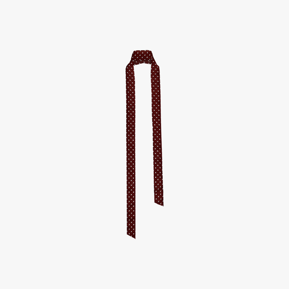 DOT CHIFFON LONG SCARF_BURGUNDY | ファッション通販サイト NUGU