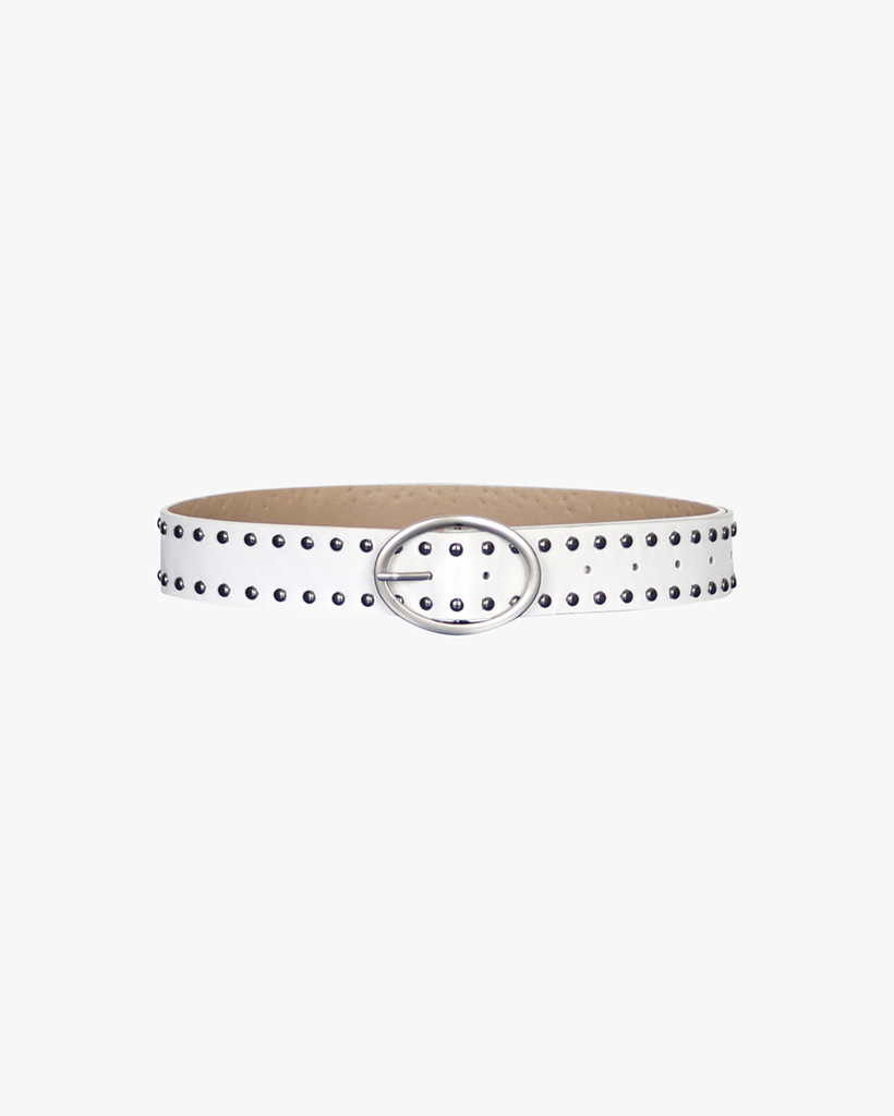 OVAL BUCKLE BELT_WHITE | ファッション通販サイト NUGU